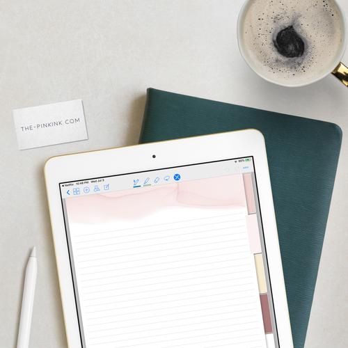 Lined notebook digital pink — The Pink Ink Shop
