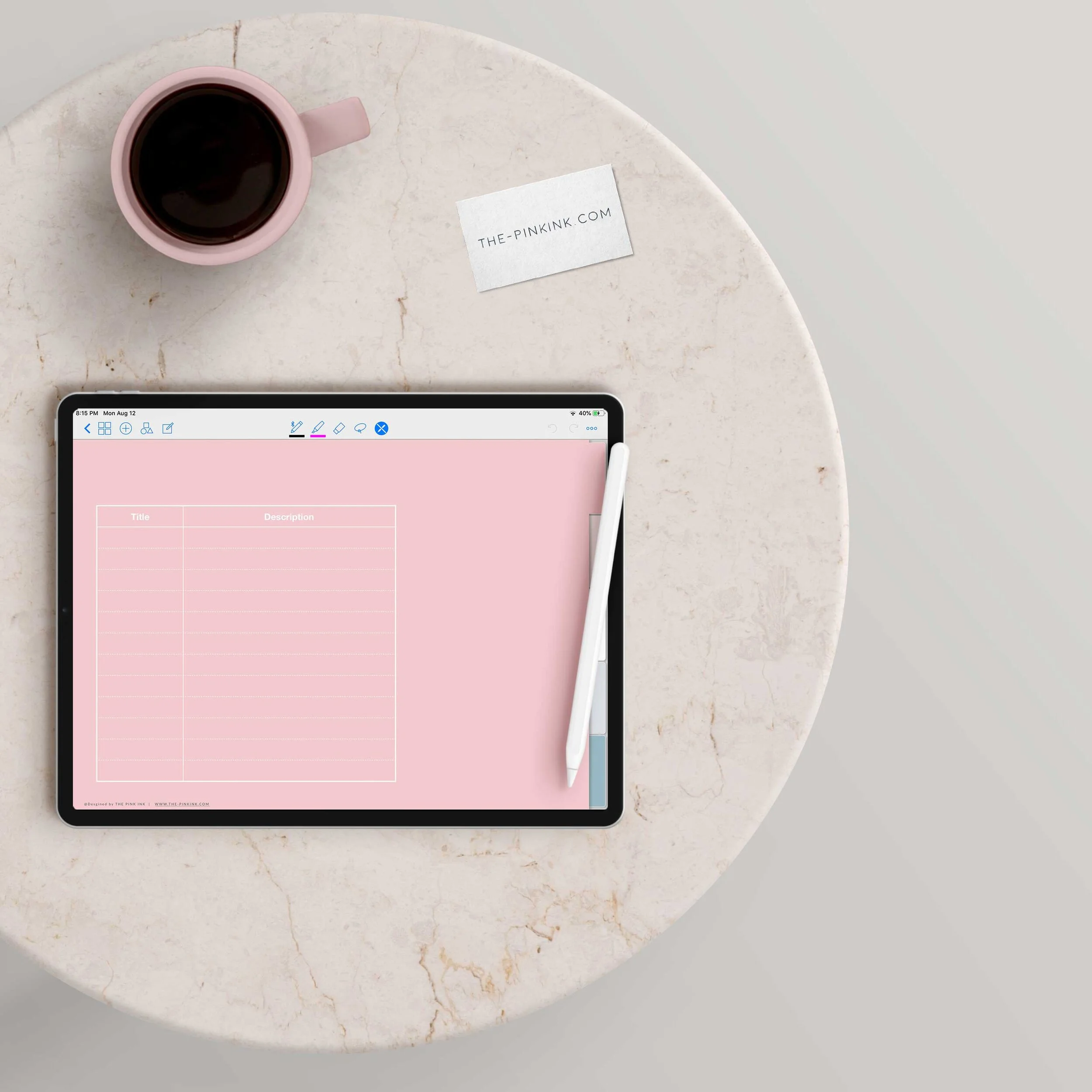 Digital Paper Notebook Note-Taking — The Pink Ink Shop