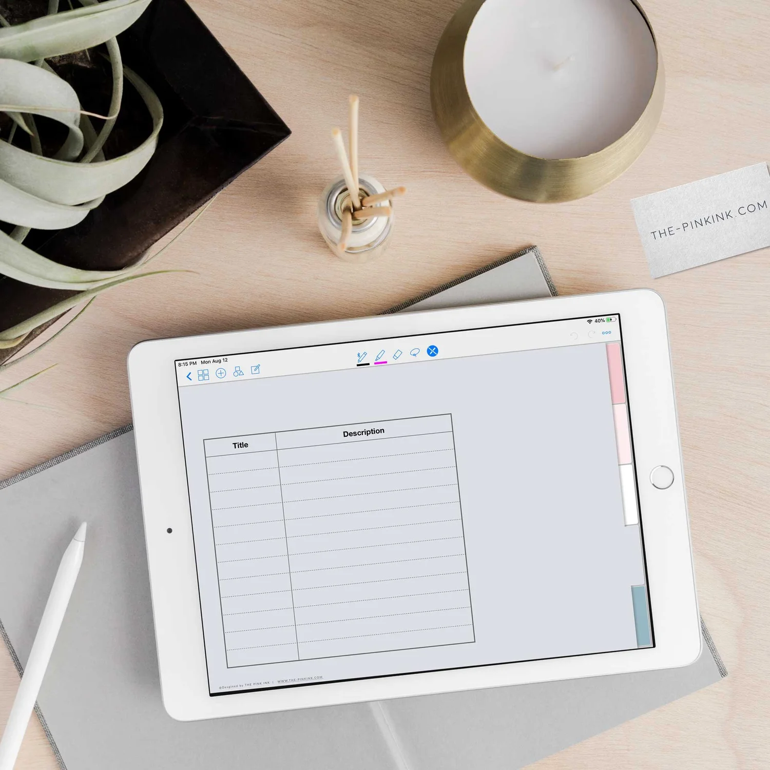 Digital Paper Notebook Note-Taking — The Pink Ink Shop