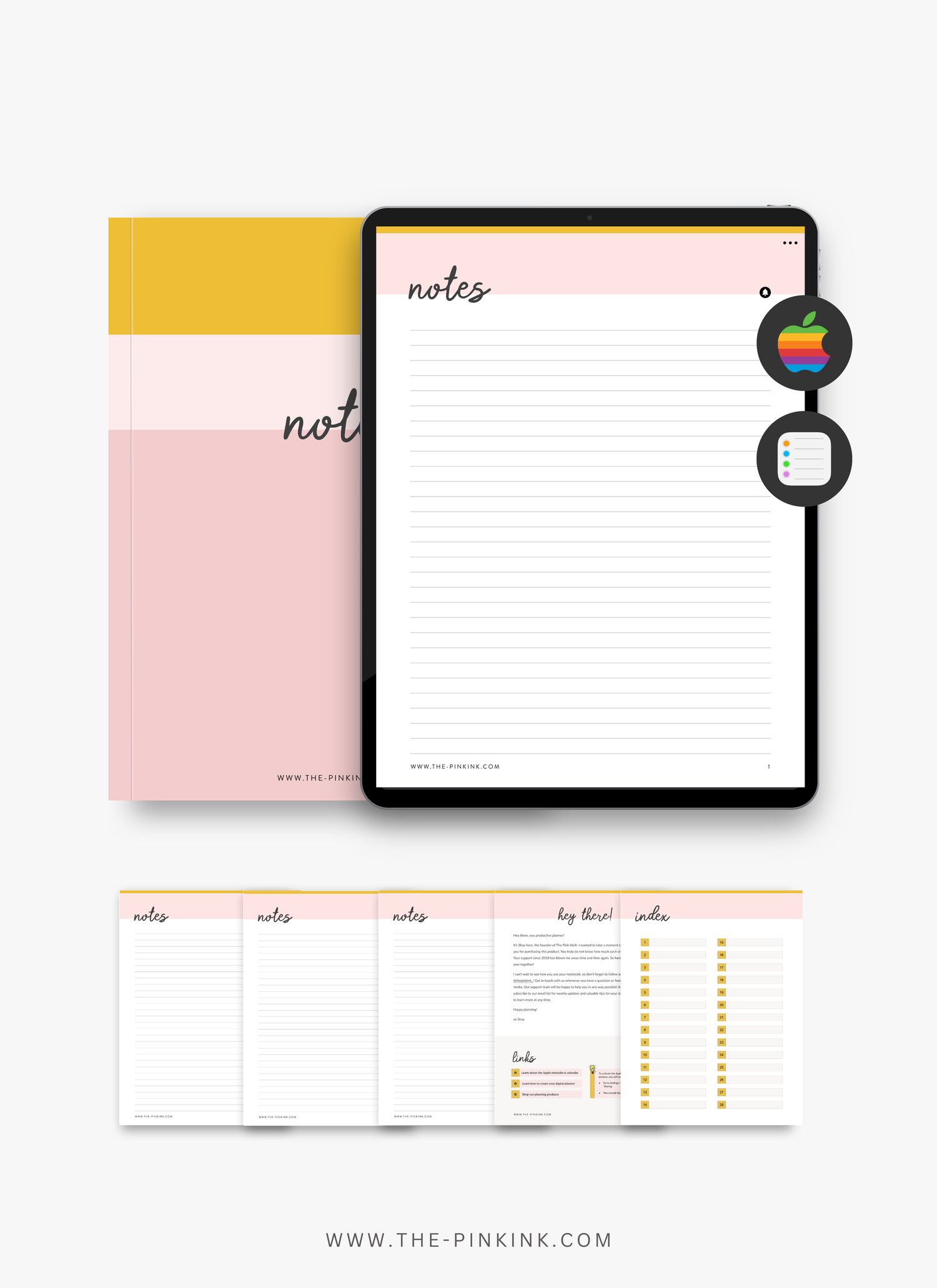 Burgundy Digital Plain Paper Notebook — The Pink Ink Shop