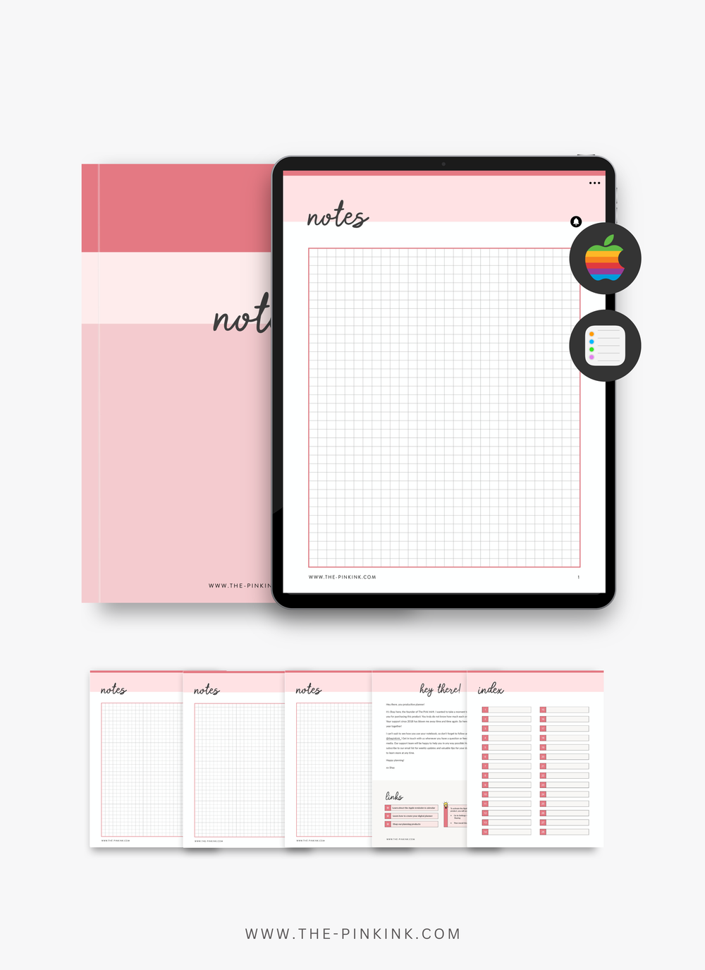 Burgundy Digital Plain Paper Notebook — The Pink Ink Shop