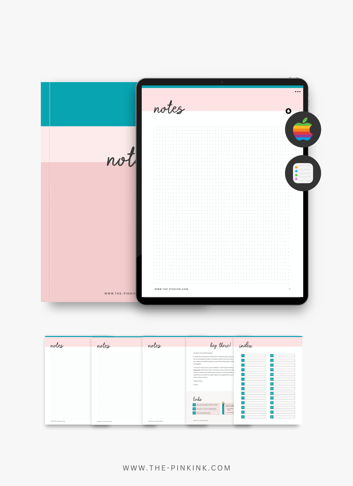 Burgundy Digital Plain Paper Notebook — The Pink Ink Shop