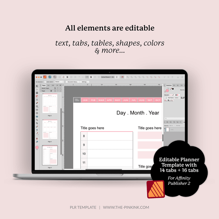 App-like minimal PLR planner template — The Pink Ink Shop