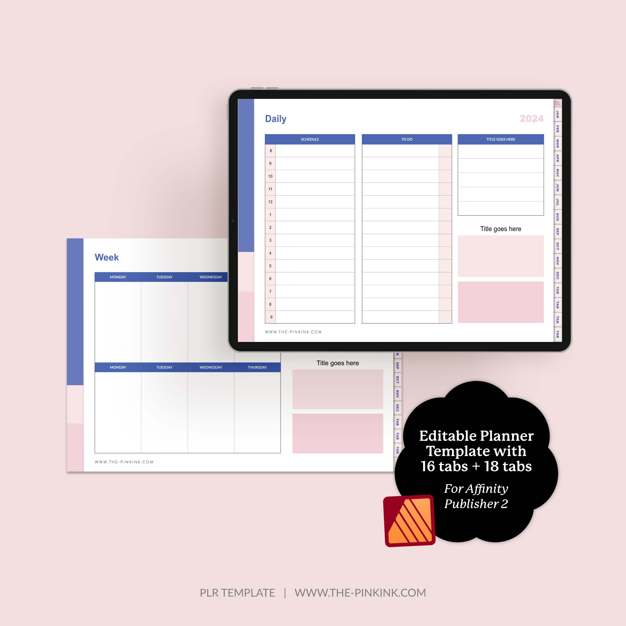 Bold PLR Digital Planner Template — The Pink Ink Shop