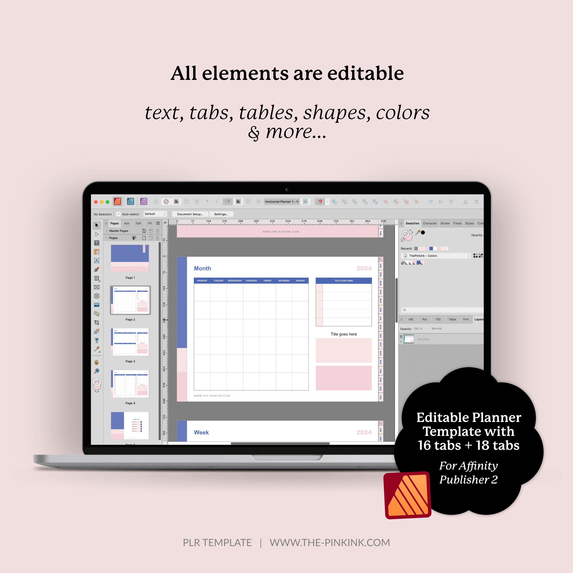 SleekNote - PLR Digital Notebook — The Pink Ink Shop