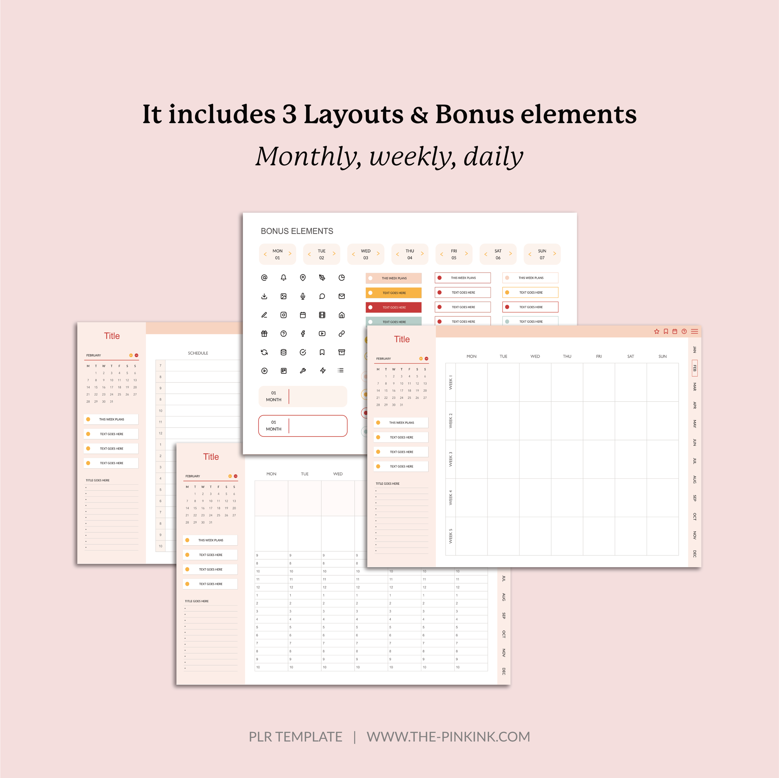 PLR Template Bold Digital PLR Planner — The Pink Ink Shop