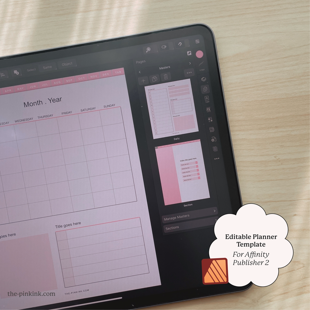 plr planners for Affinity Publisher — The Pink Ink Shop