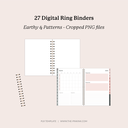 PLR Digital Ring Binder - Dark and Muted — The Pink Ink Shop