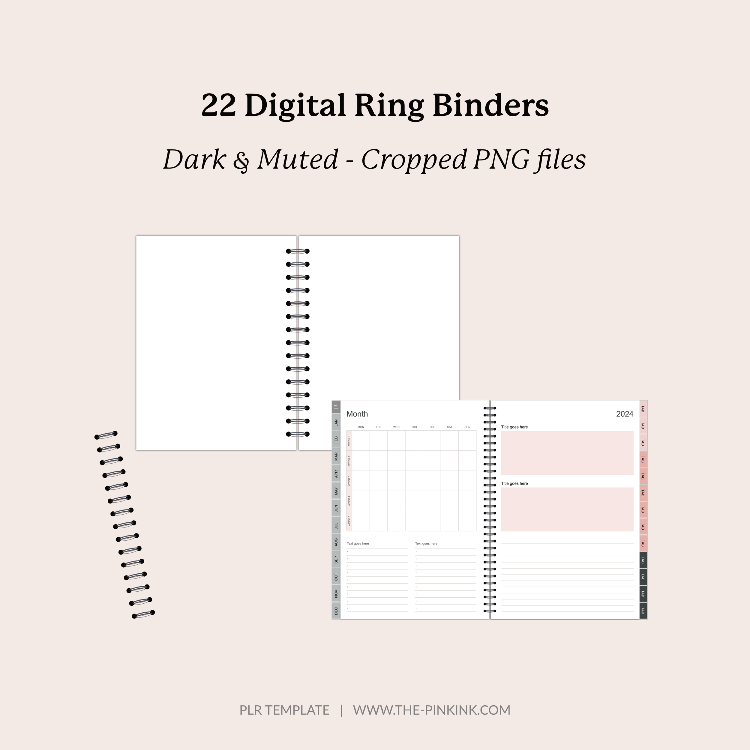PLR Digital Ring Binder - Light and Bright — The Pink Ink Shop