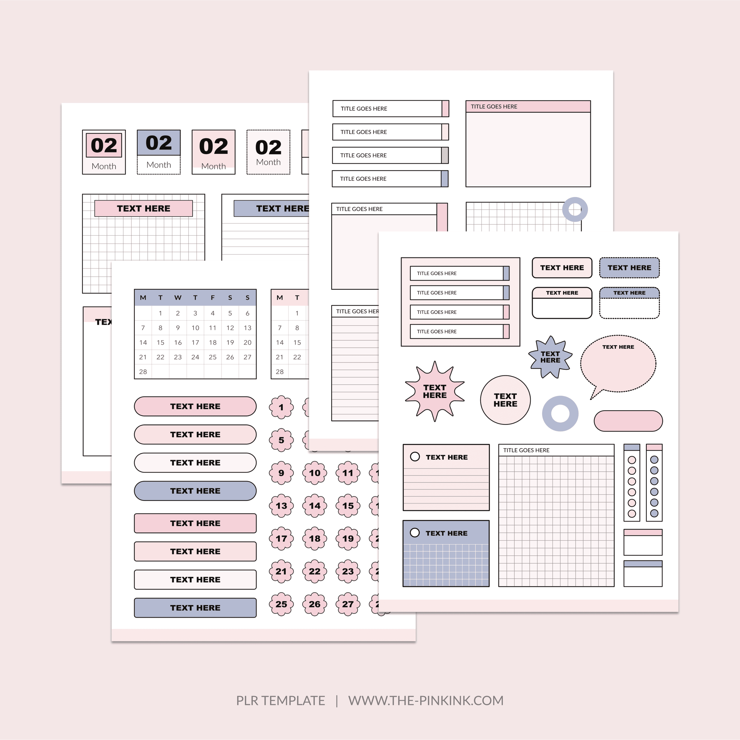 Bold PLR Digital Planner Template — The Pink Ink Shop
