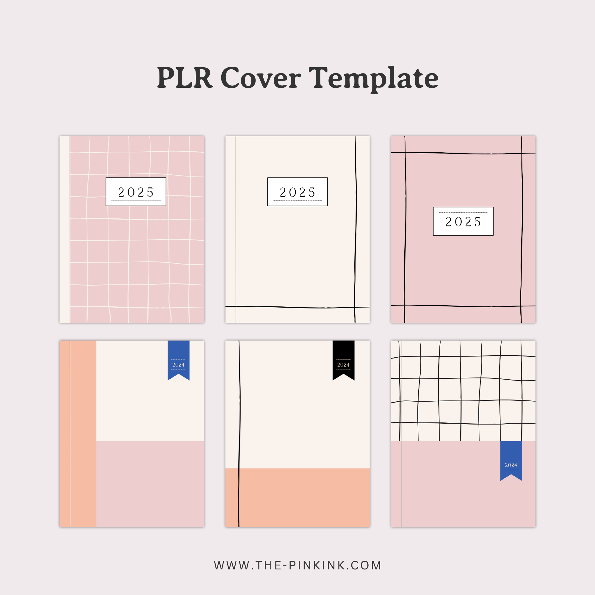 Minimalist Plaid & Grid PLR Covers for Canva — The Pink Ink Shop
