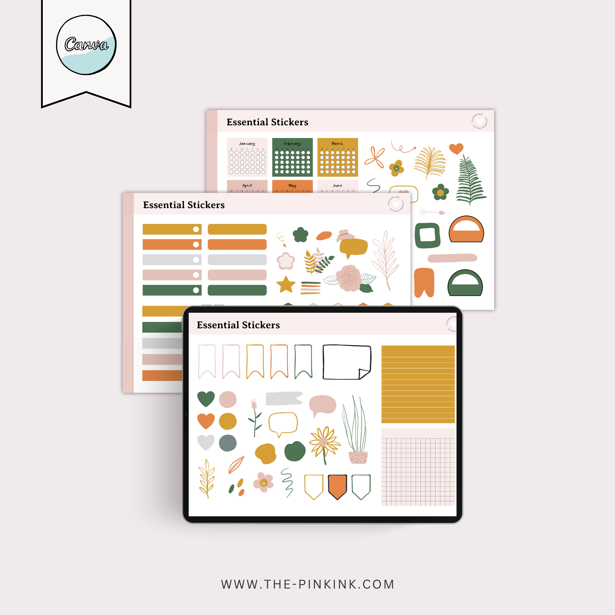 Minimalist Plaid & Grid PLR Covers for Canva — The Pink Ink Shop