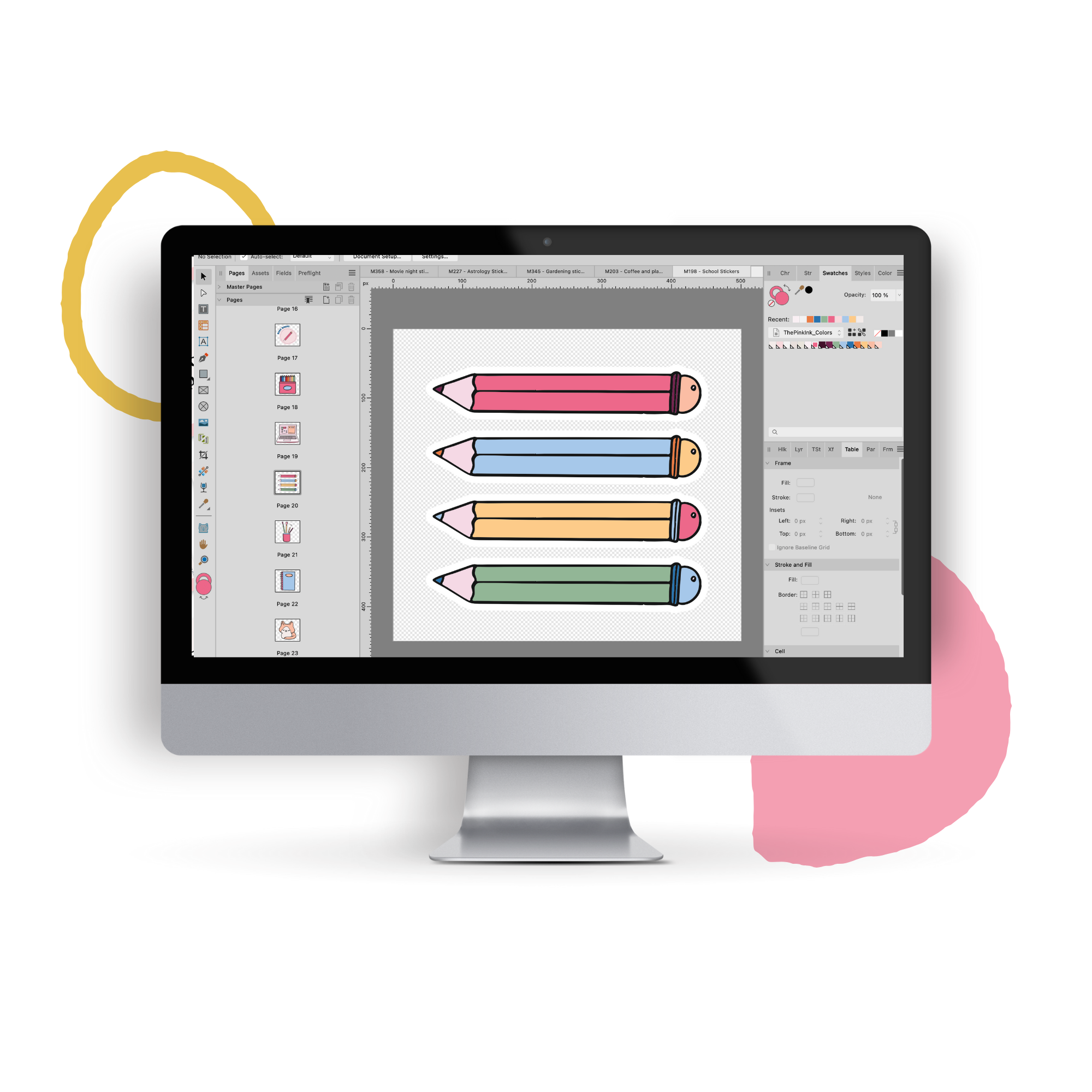 PLR School Stickers for Affinity Publisher — The Pink Ink Shop