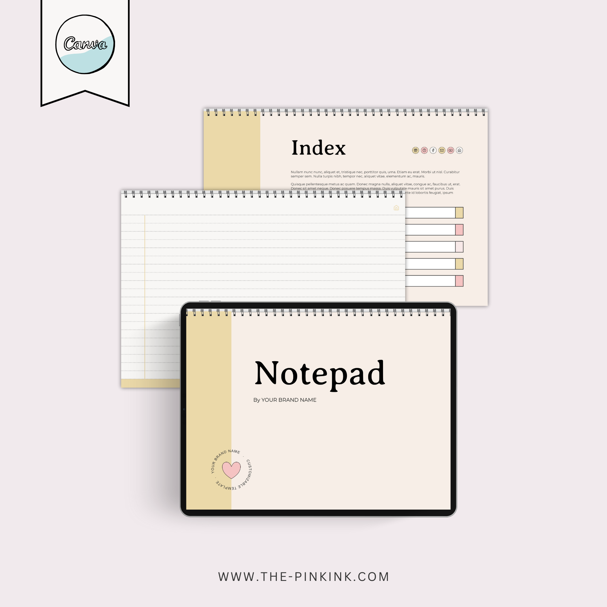 Minimal Notepad PLR Template for Canva — The Pink Ink Shop