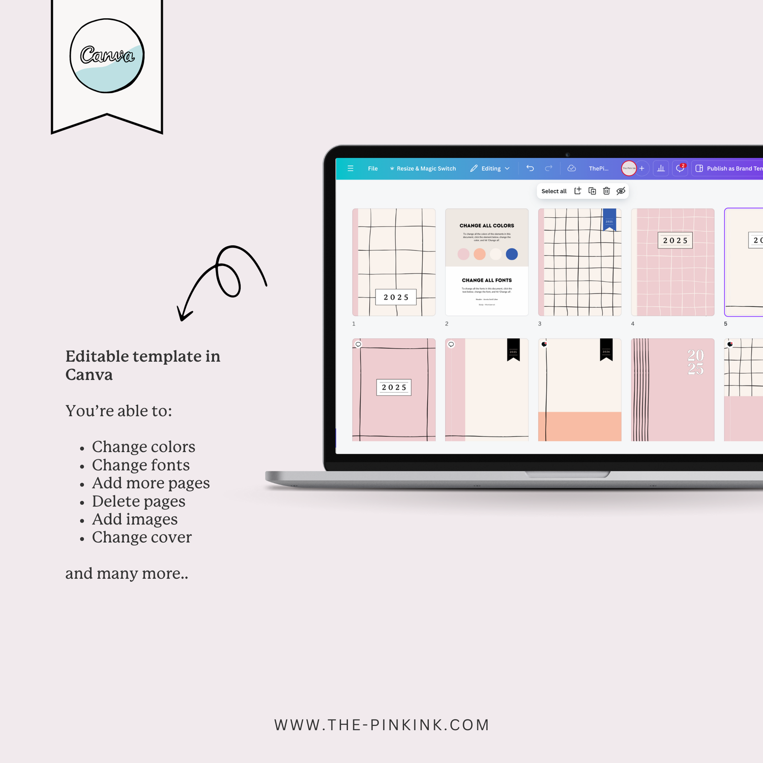Minimalist Plaid & Grid PLR Covers for Canva — The Pink Ink Shop