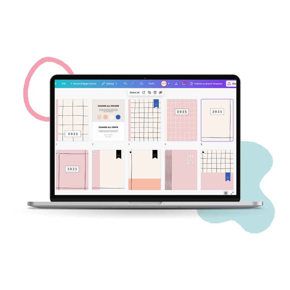 Minimalist Plaid & Grid PLR Covers for Canva — The Pink Ink Shop