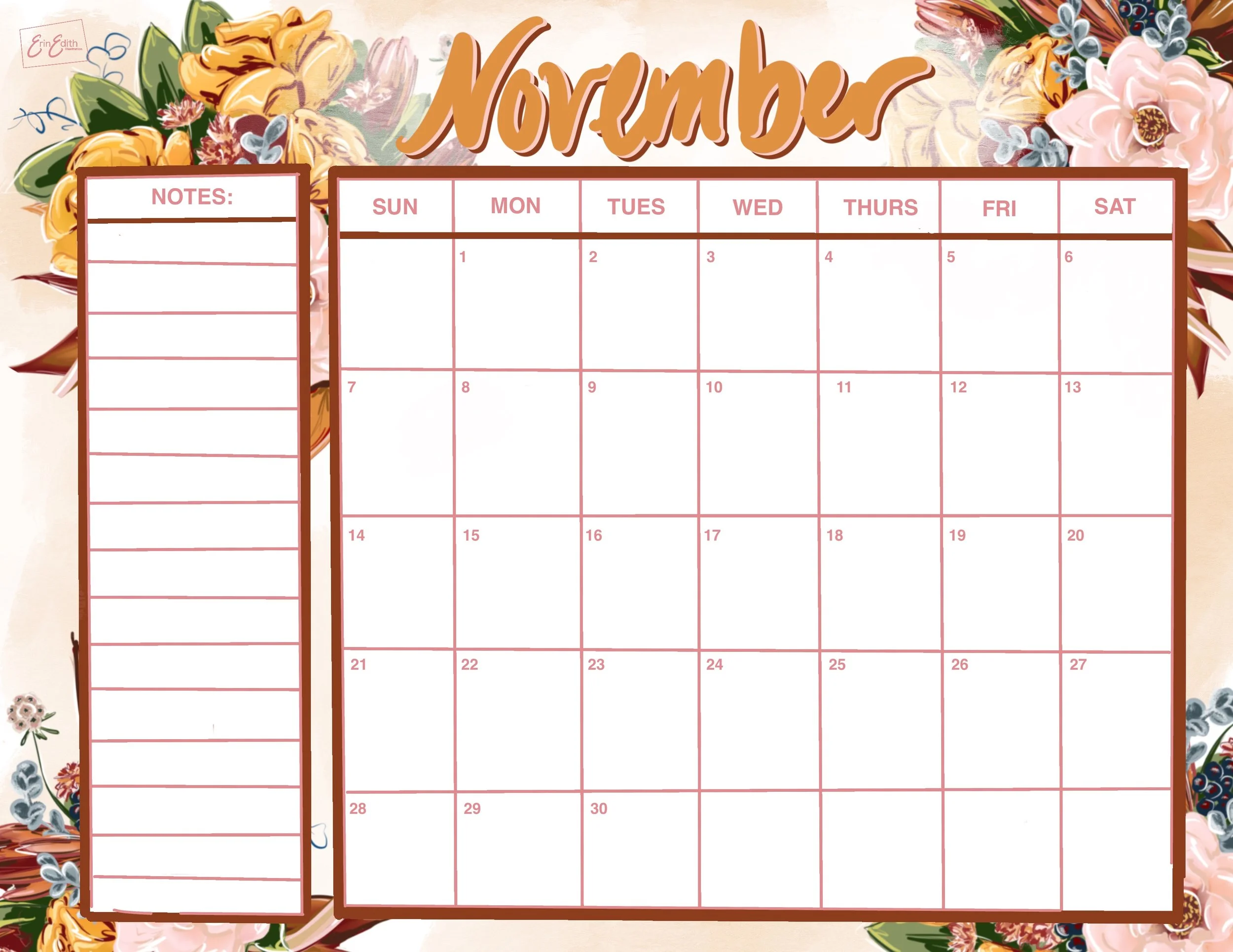 Subscriber Calendars — Erin Edith Illustration