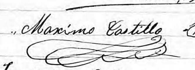 Máximo Castillo's Signature — General Maximo Castillo