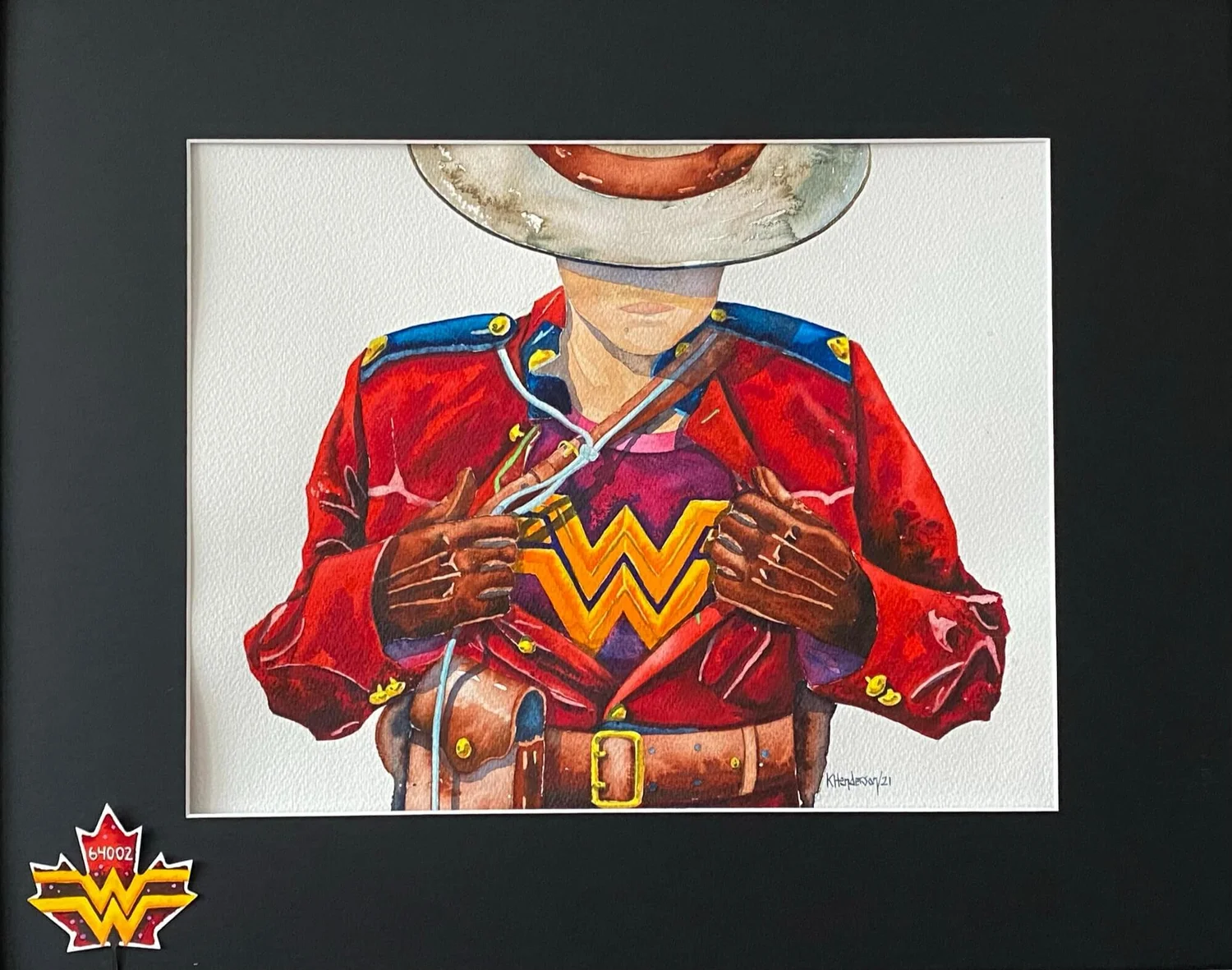 A Hero II: Watercolor painting and prints featuring an RCMP officer ...