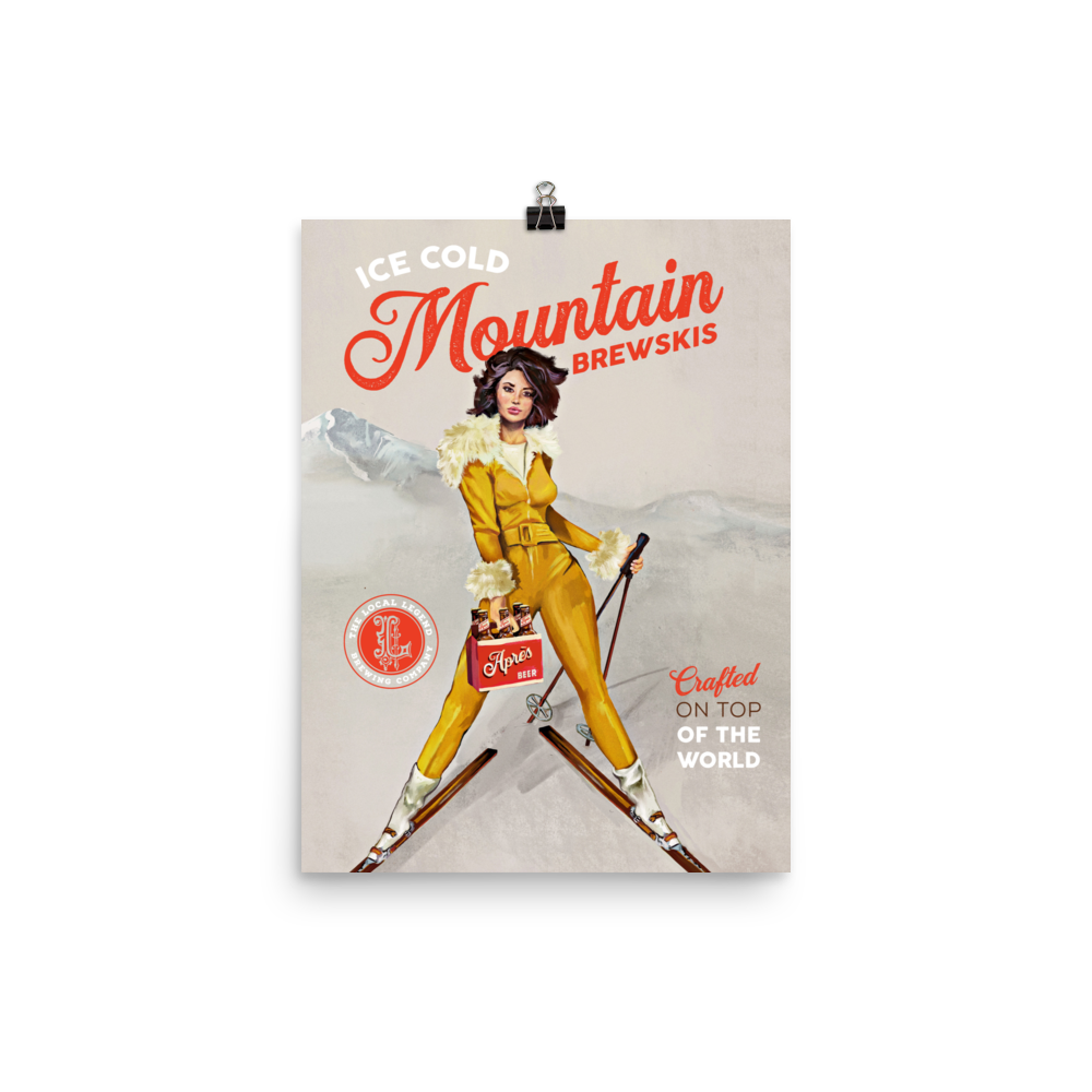 Vintage Pinup Girl Ski Poster. Retro Skiing Wall Art. Apres Ski Bar ...