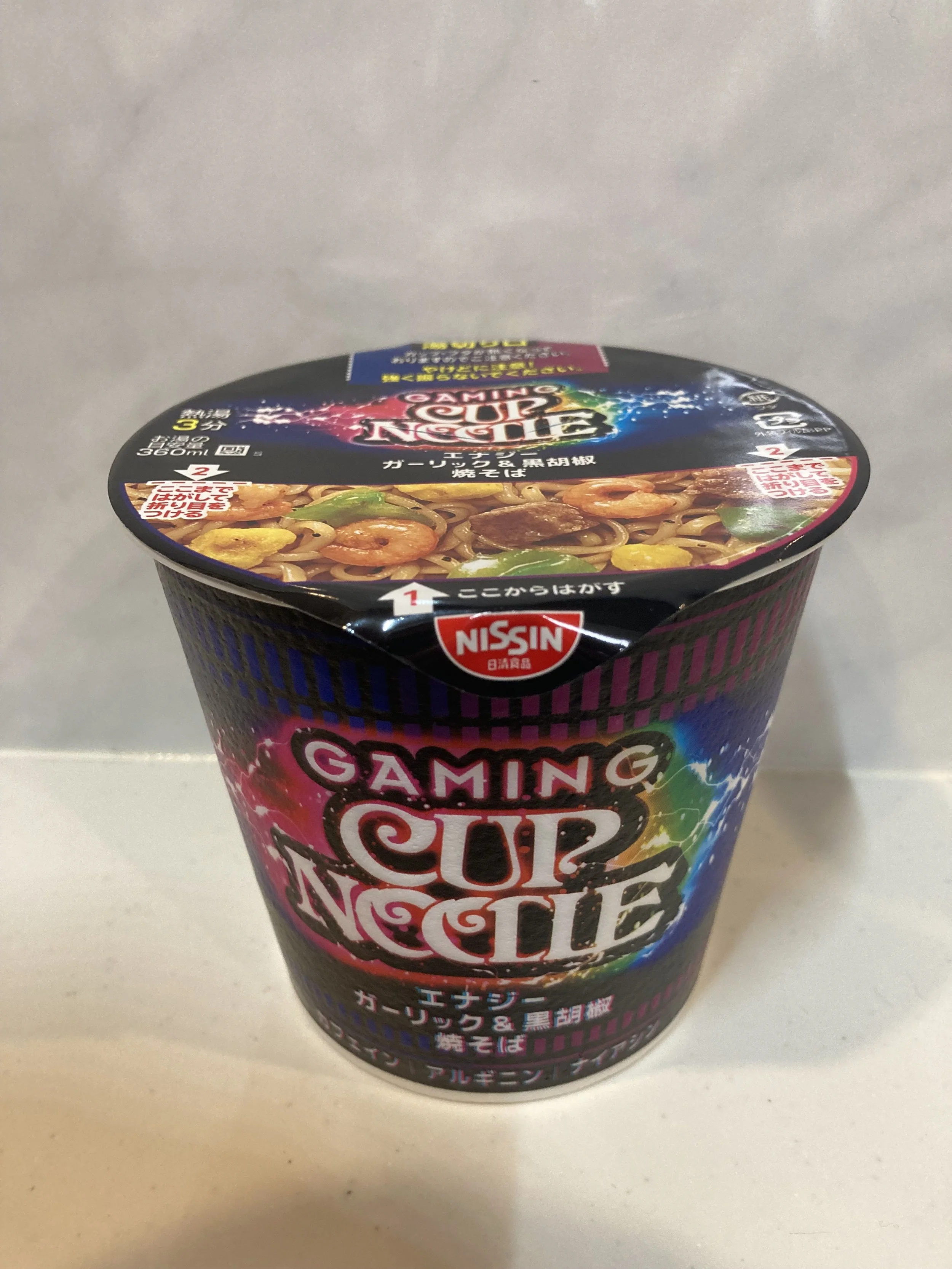Nissin Gaming Cup Noodle Energy Garlic & Black Pepper Yakisoba / 日清 ...