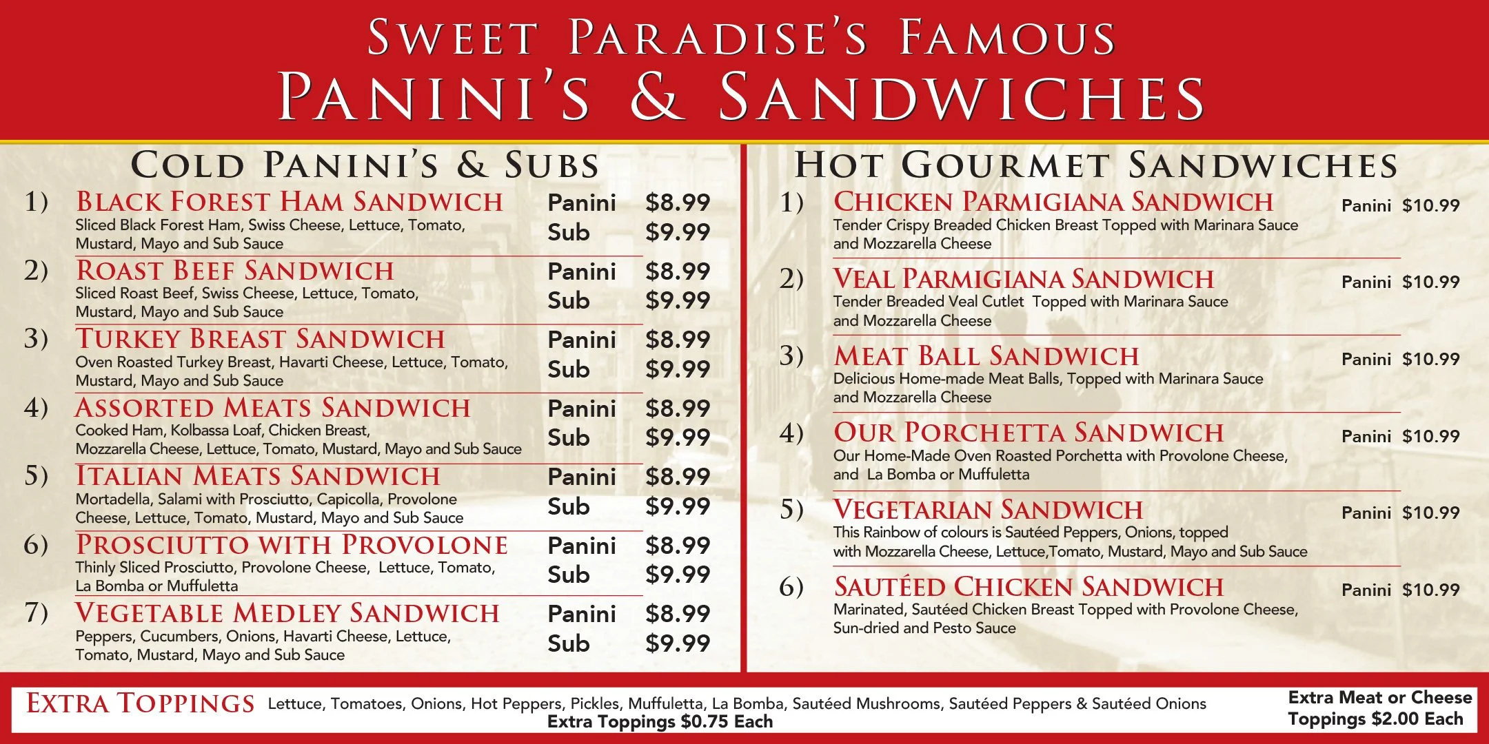 Product List — Sweet Paradise Bakery