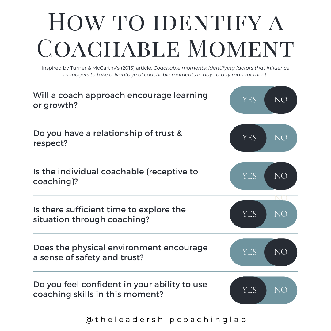 How to Maximize a Coachable Moment — The Leadership Coaching Lab