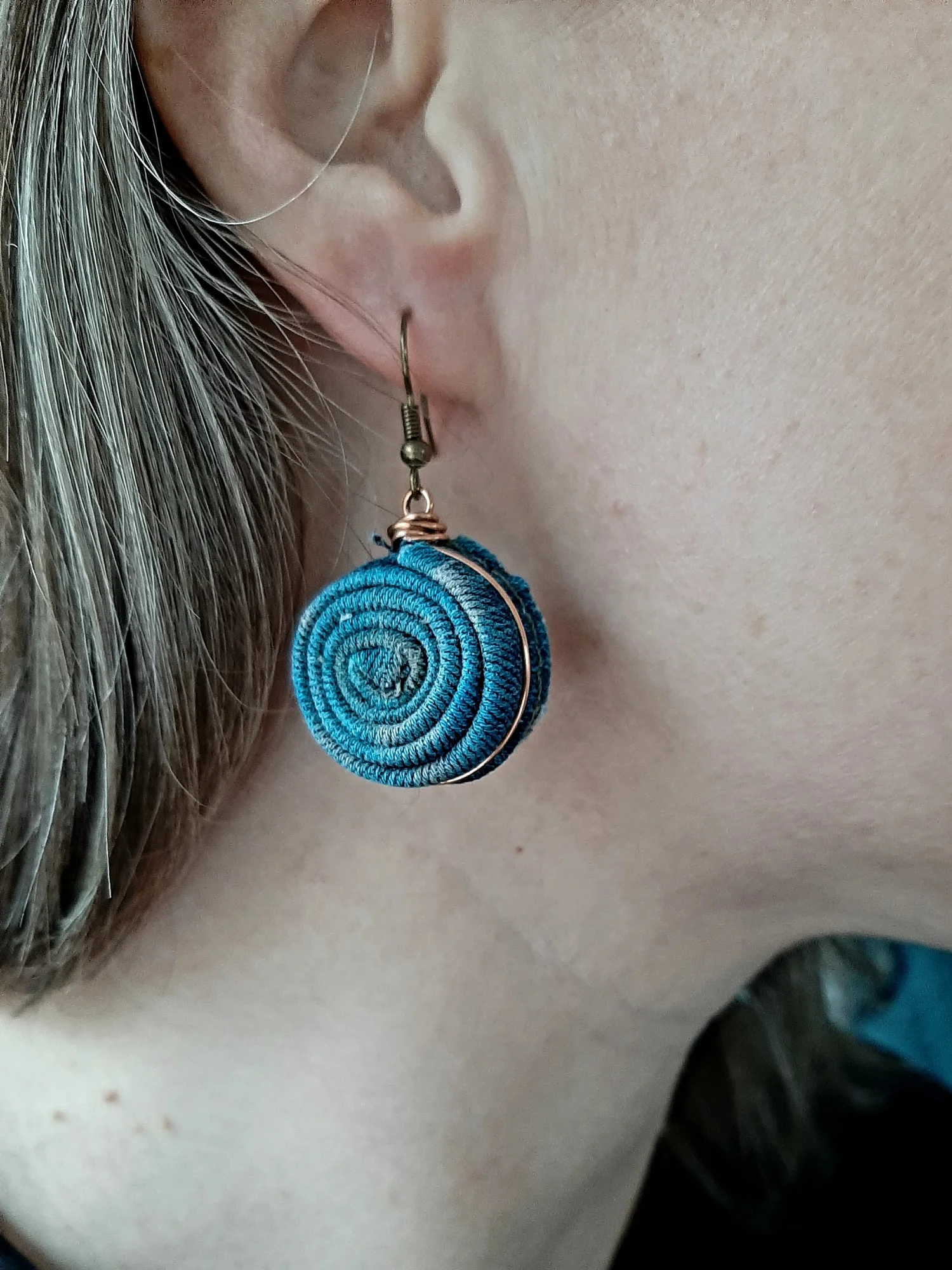 Rolled Denim Earrings Tutorial — Misty Gage | Mixed Media Instructor | Mixed Media Artist