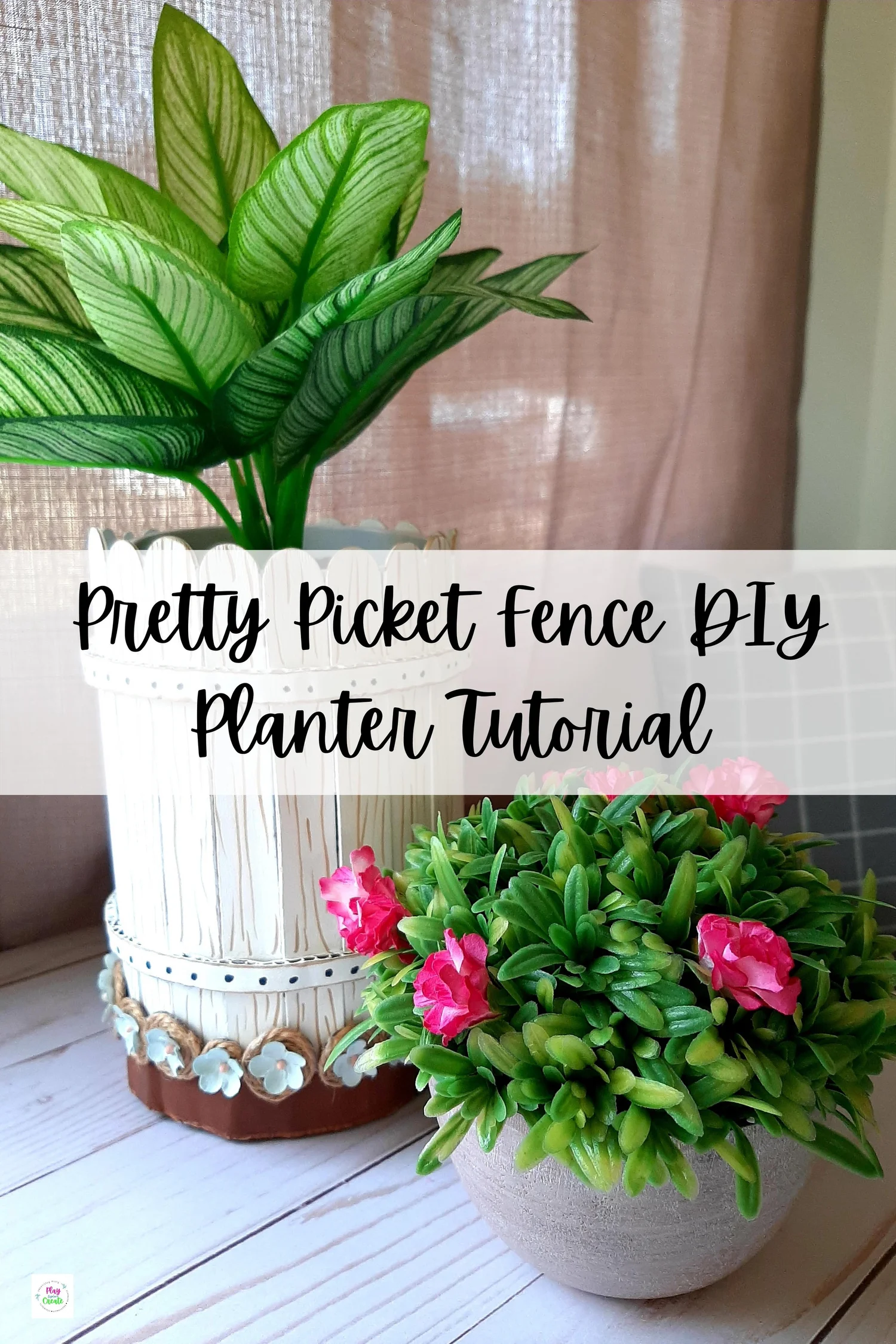 Pretty Picket Fence DIY Planter — Misty Gage | Mixed Media Instructor ...