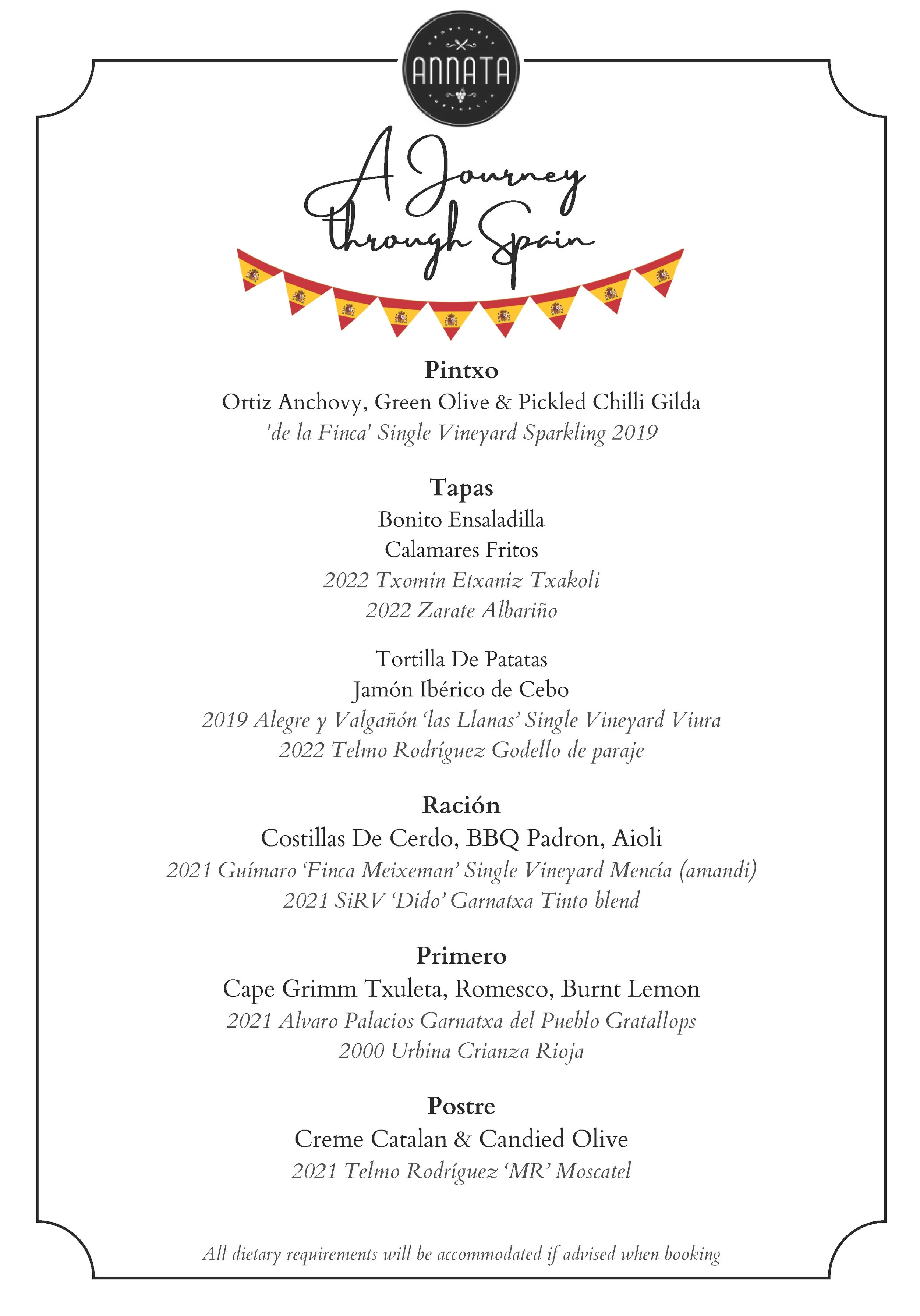 A Journey through Spain — Annata Restaurant