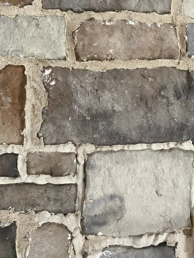 How-To: Overgrouting a Stone Fireplace — Little Reesor House