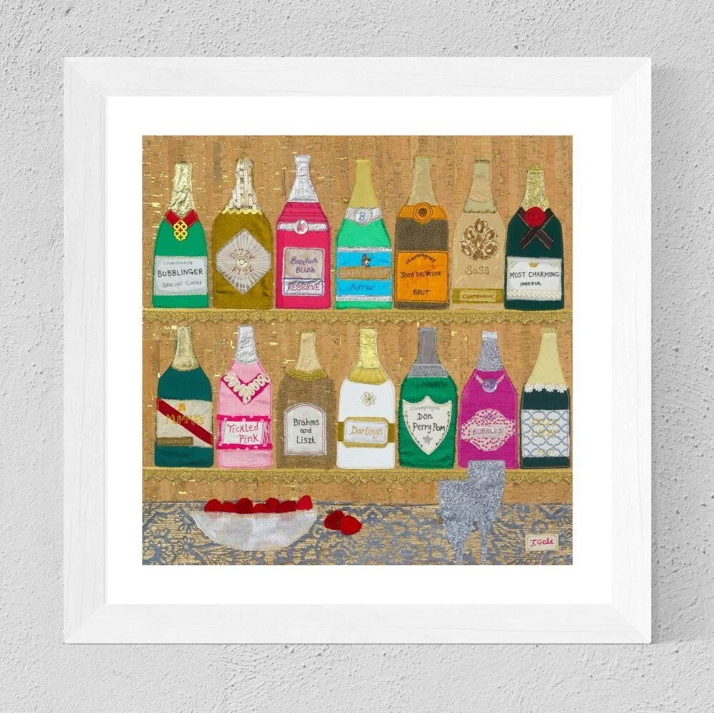 Champers! Champagne Bottle Art Print — Jackie Gale