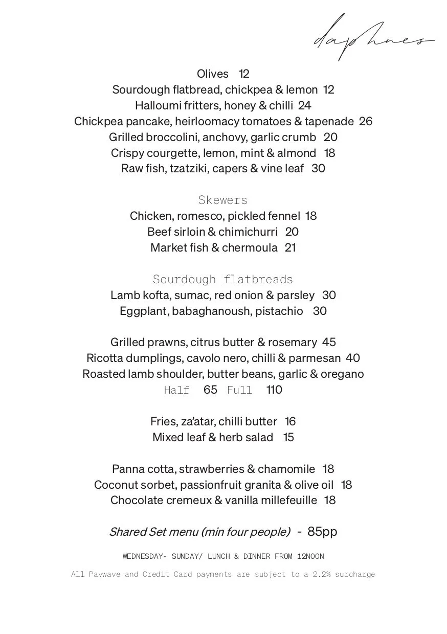 Menu — Daphnes Bar Taverna