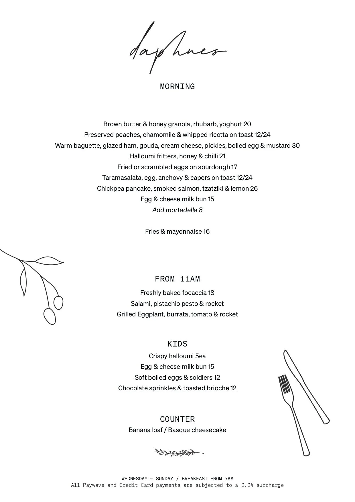 Menu — Daphnes Bar Taverna
