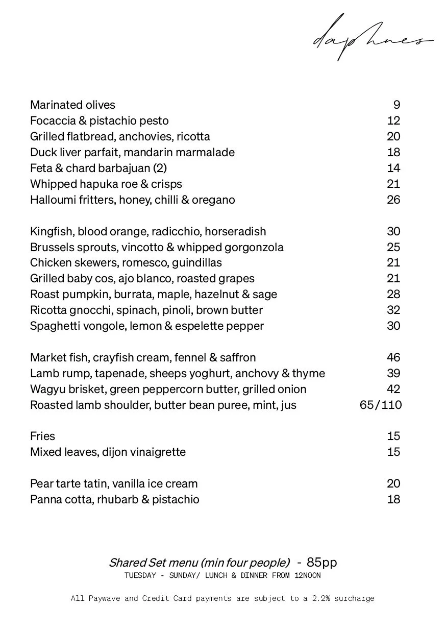Menu — Daphnes Bar Taverna