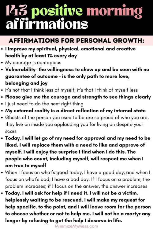 143 Positive Morning Affirmations (Great for bad days) — Minimize My Mess