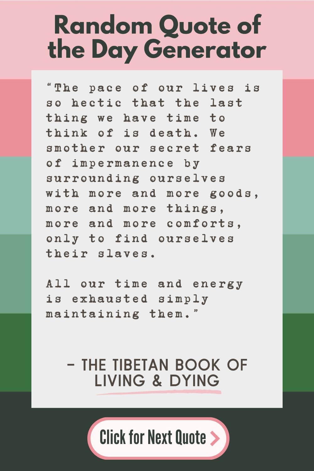 FREE Random Quote of the Day Generator — Minimize My Mess