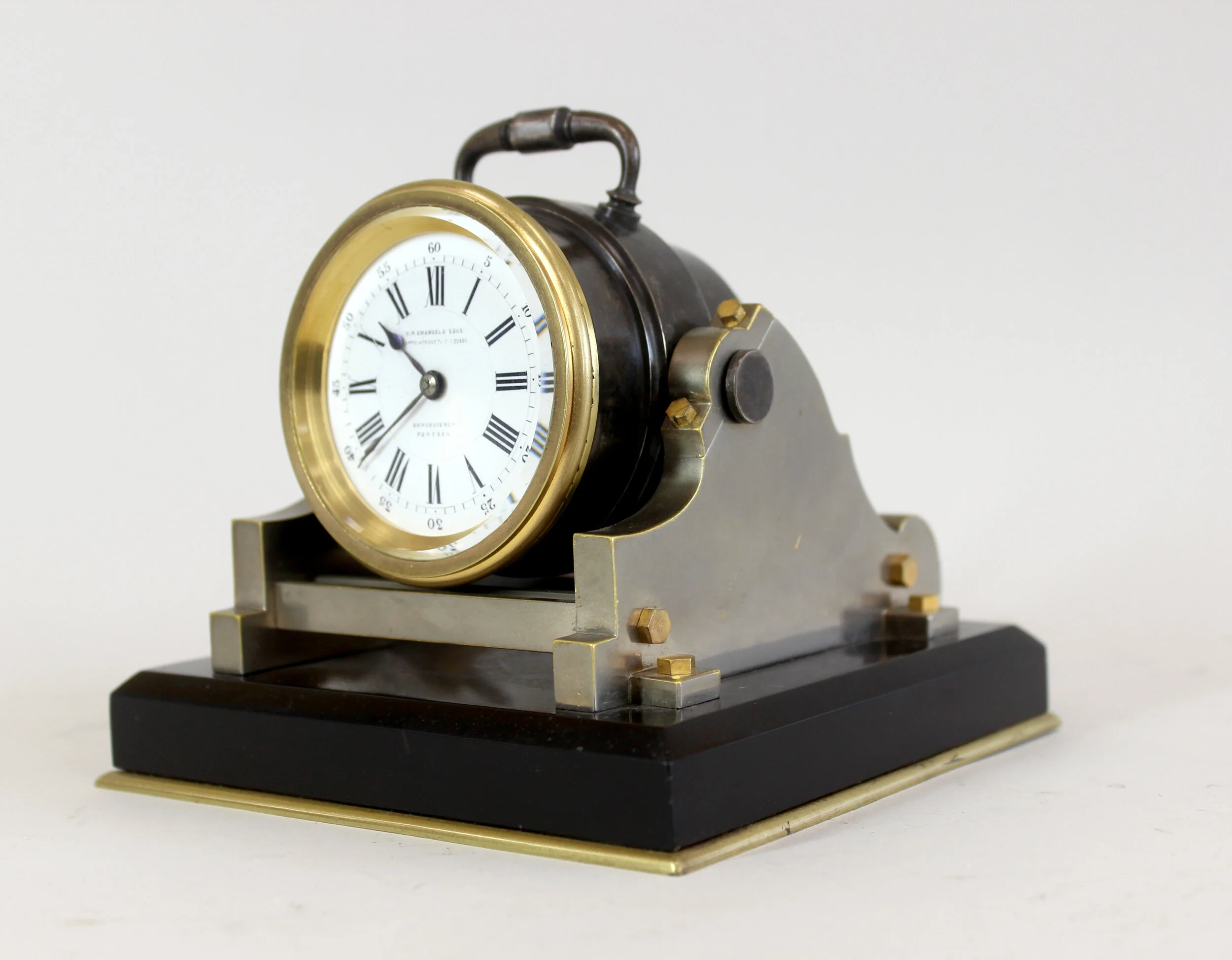 Desk Clock By Guilmet in the shape of a Mortar Gun — Chalfont Clocks ...