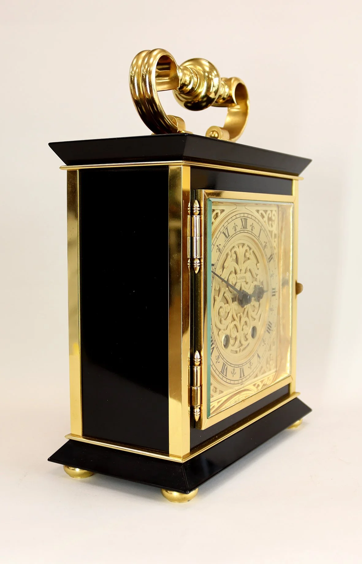 Mid Century Parcel Gilt and Marble Striking Bracket Clock By Luxor ...