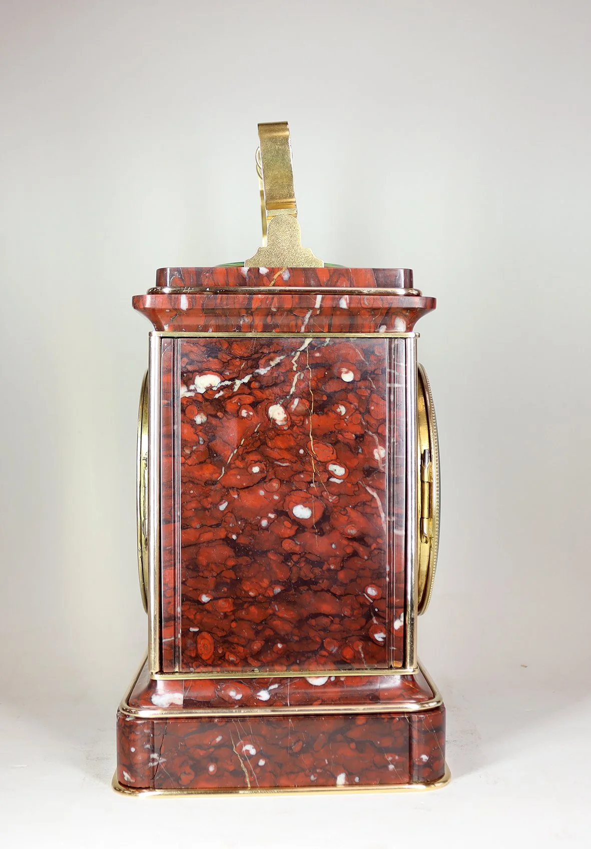 Giant Rouge Marble Carriage Clock — Chalfont Clocks Repairs and ...