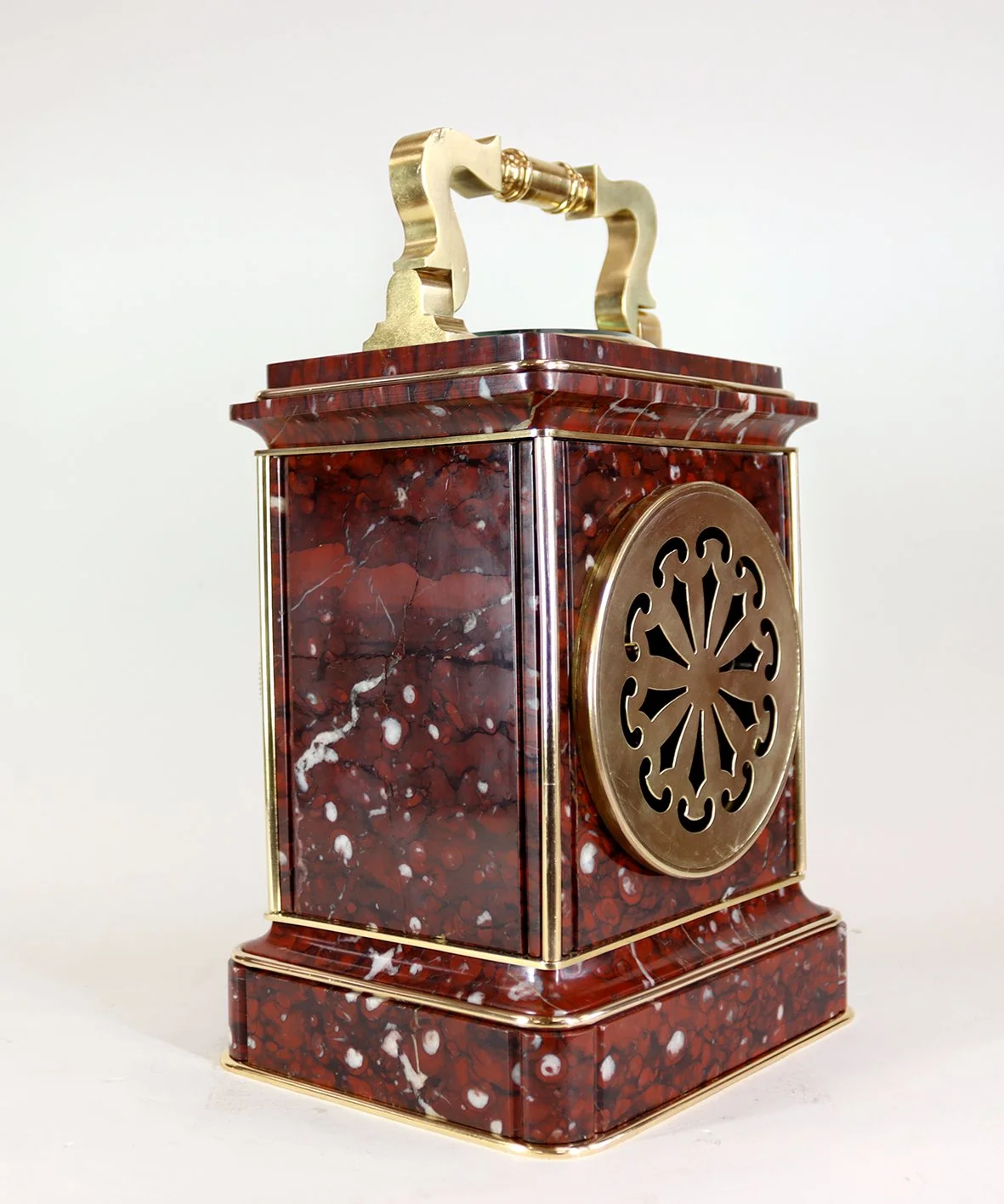 Giant Rouge Marble Carriage Clock — Chalfont Clocks Repairs and ...