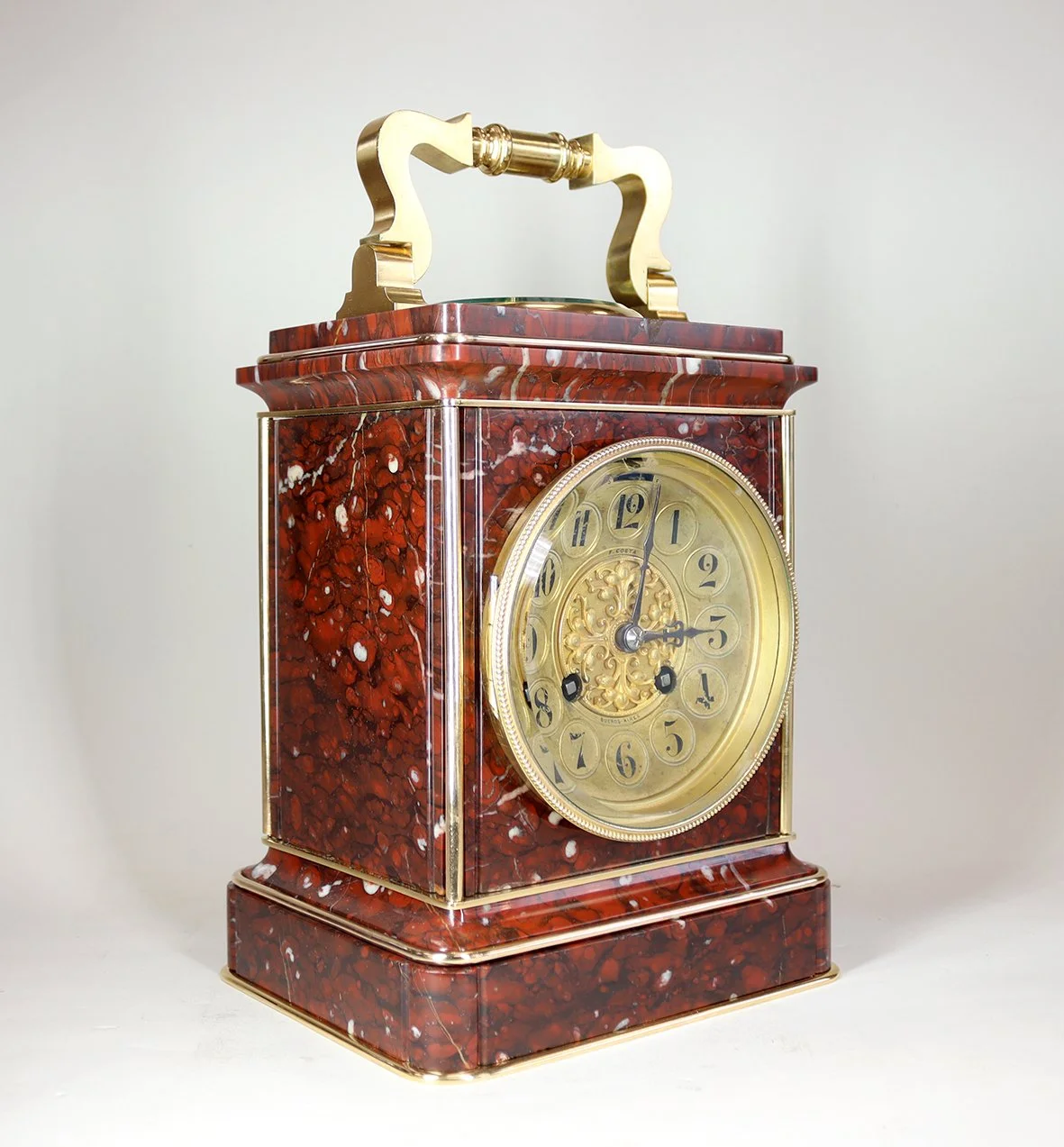 Giant Rouge Marble Carriage Clock — Chalfont Clocks Repairs and ...