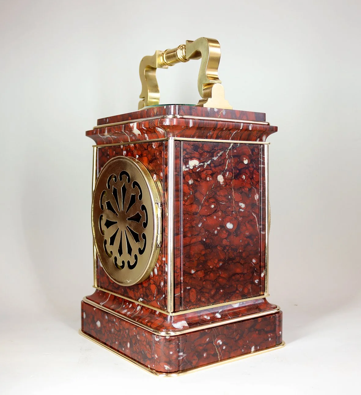 Giant Rouge Marble Carriage Clock — Chalfont Clocks Repairs and ...