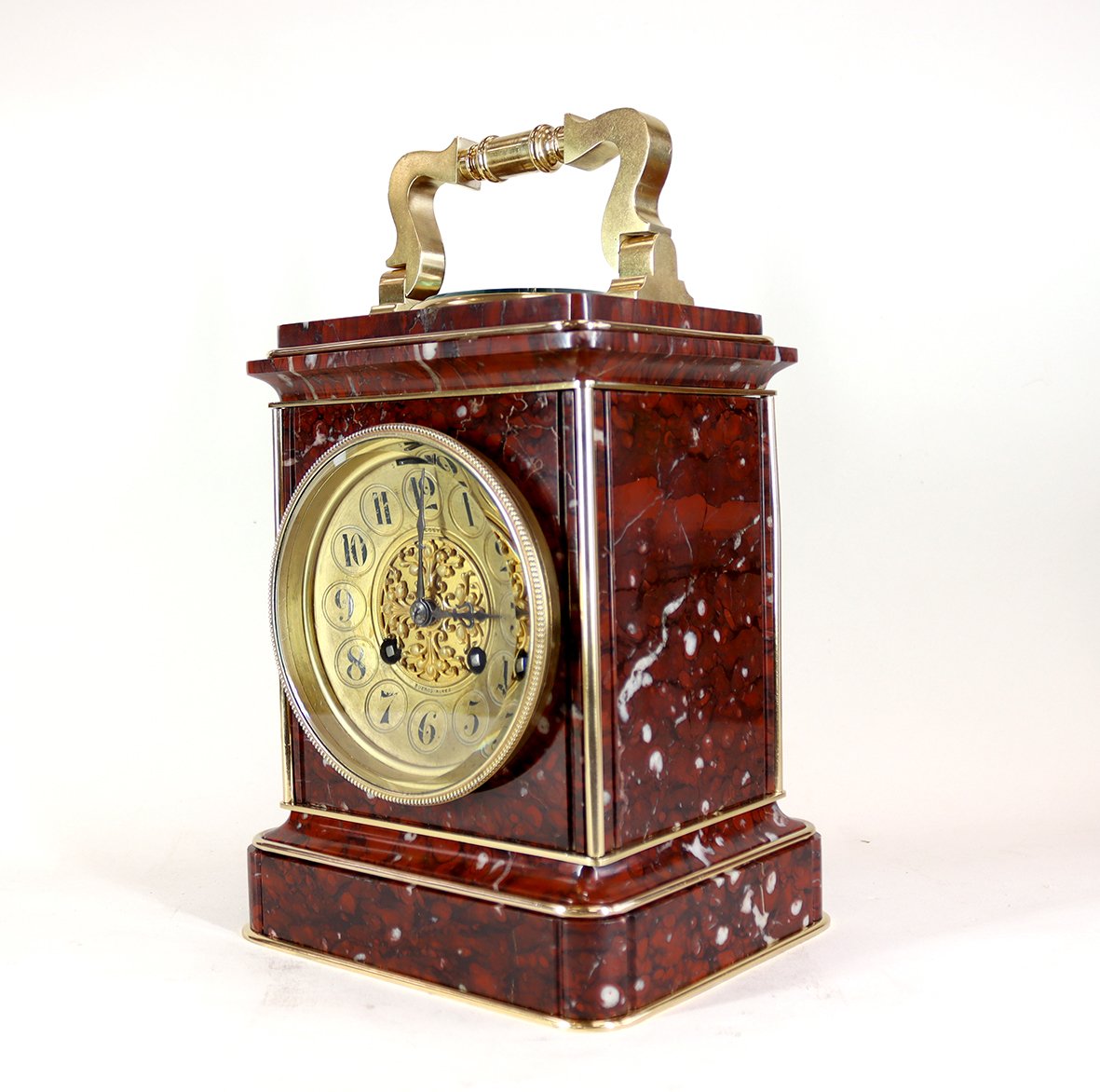 Giant Rouge Marble Carriage Clock — Chalfont Clocks Repairs and ...