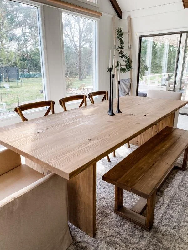 Rounded willow table - mid century modern dining table - handmade ...