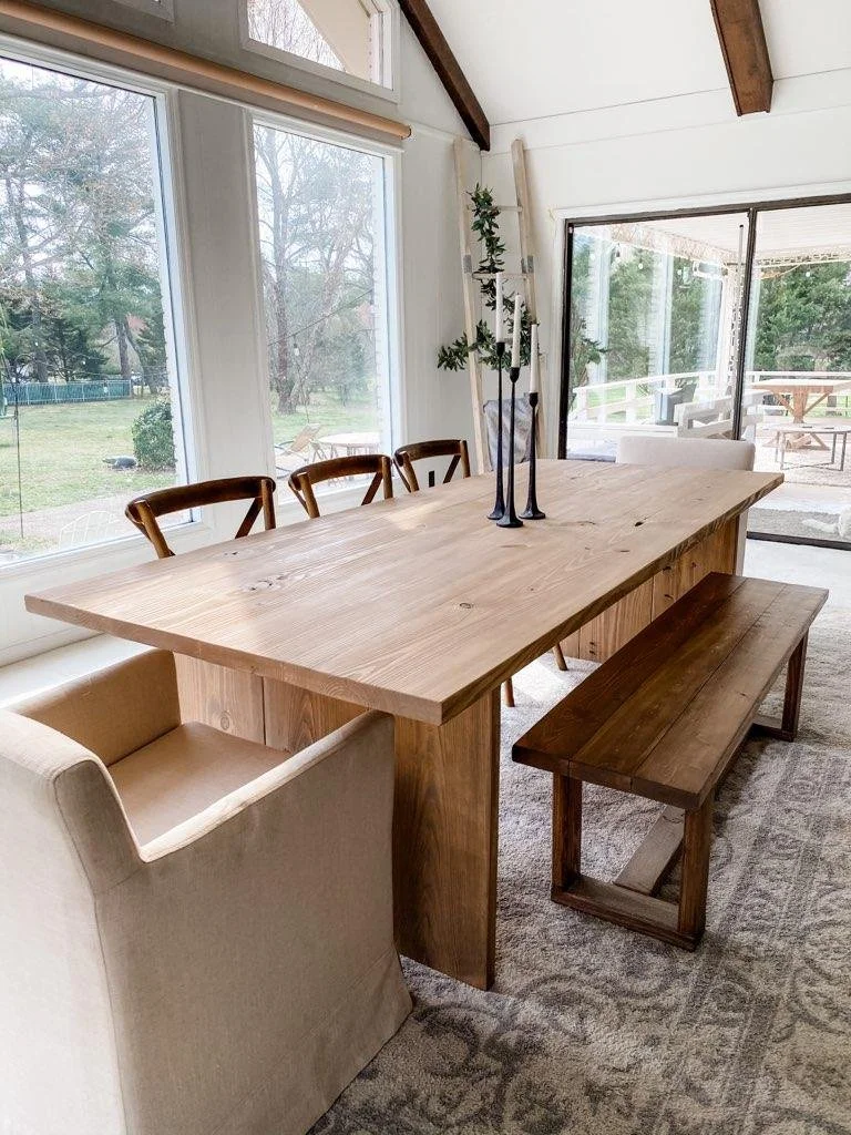 Rounded willow table - mid century modern dining table - handmade ...