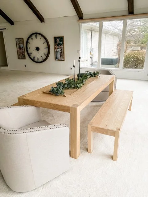 Rounded willow table - mid century modern dining table - handmade ...