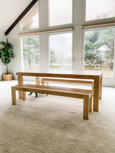 Rounded willow table - mid century modern dining table - handmade ...