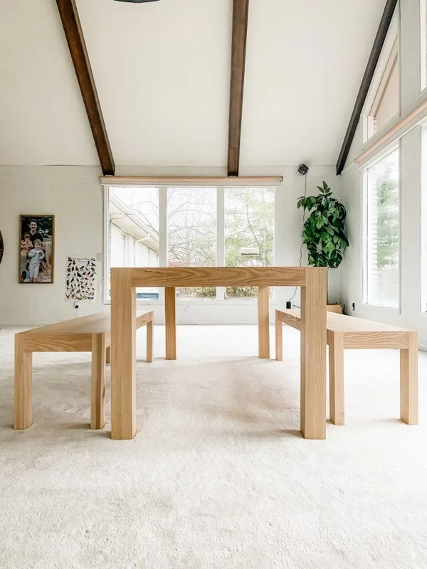 Rounded willow table - mid century modern dining table - handmade ...