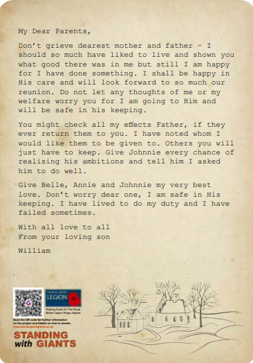 Letters home — Standing With Giants